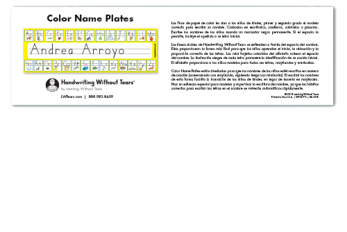 Product: Color Name Plates